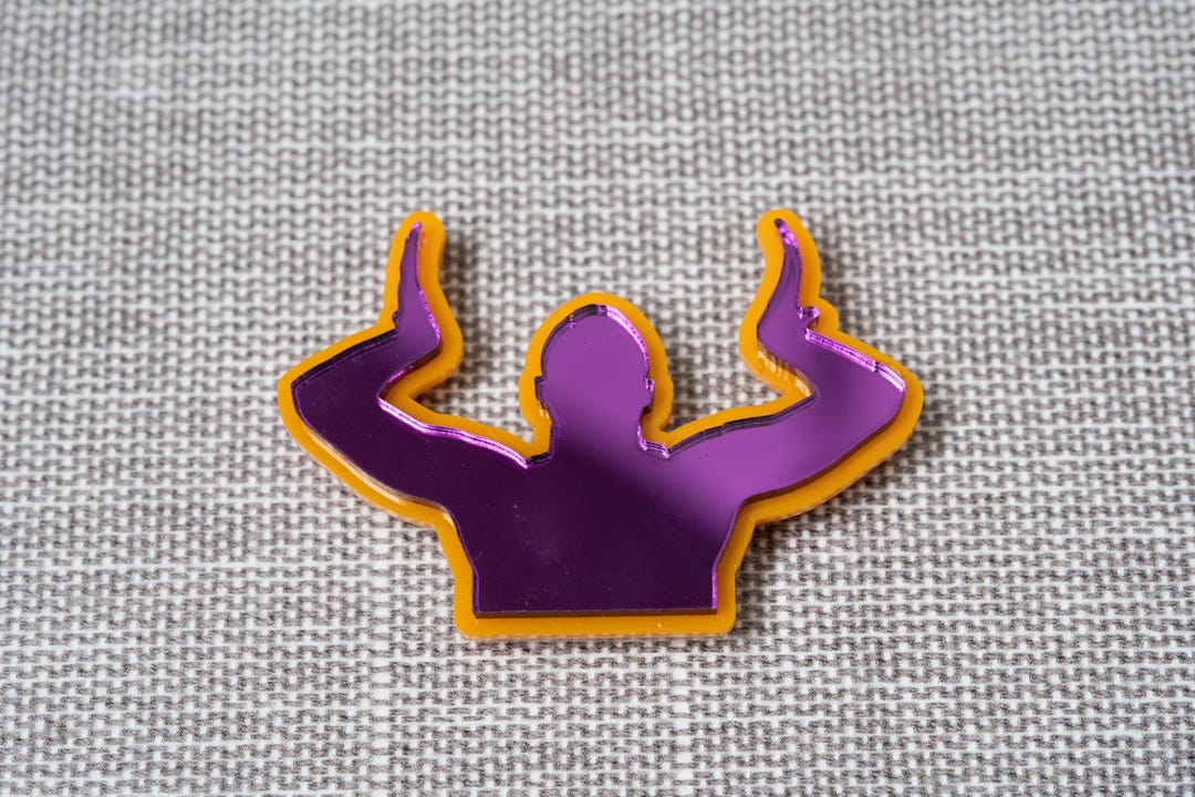 Omega Hooks Pin: Purple Mirrored Acrylic Fraternity Lapel Pin - Etsy