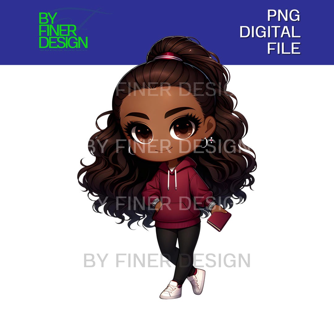 Delta Hoodie Chibi Doll | Sorority PNG | Digital Download | DST Digital ...