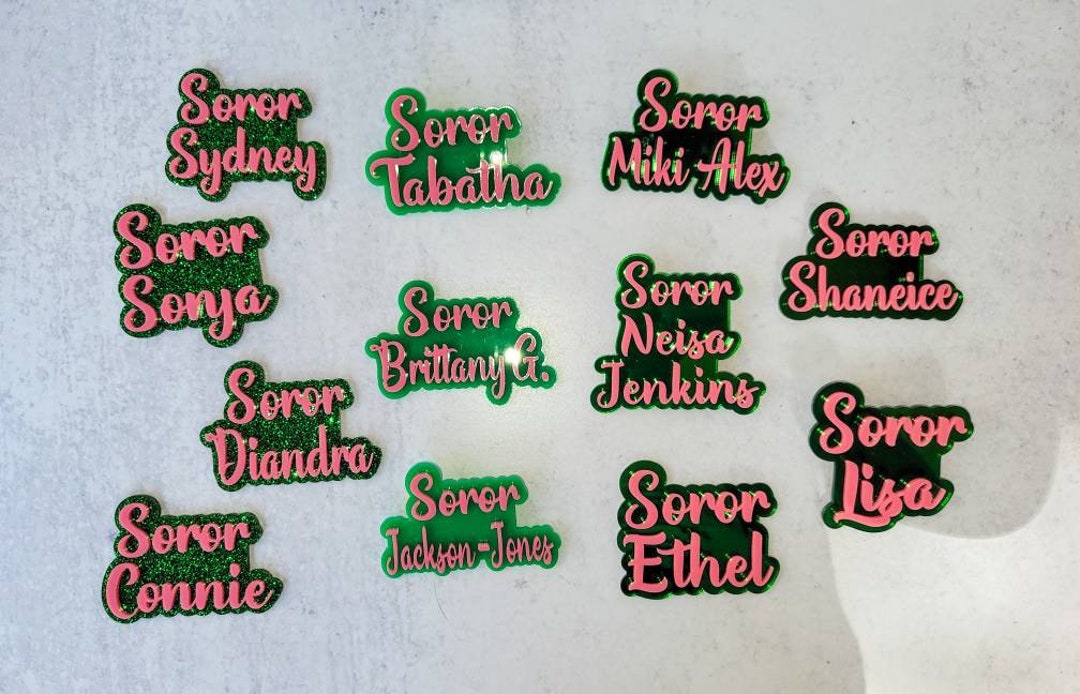 Alpha Kappa Alpha Name Pin | Last Name Pin | Name Badge | Lapel Pin ...