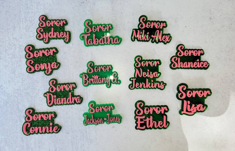 Alpha Kappa Alpha Name Pin Last Name Pin Name Badge - Etsy