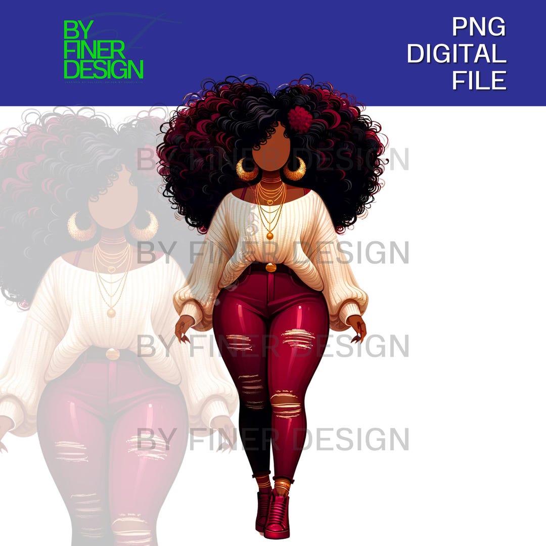 Shonda Chibi PNG | Black Girl Clipart | DST Sorority Digital Download ...