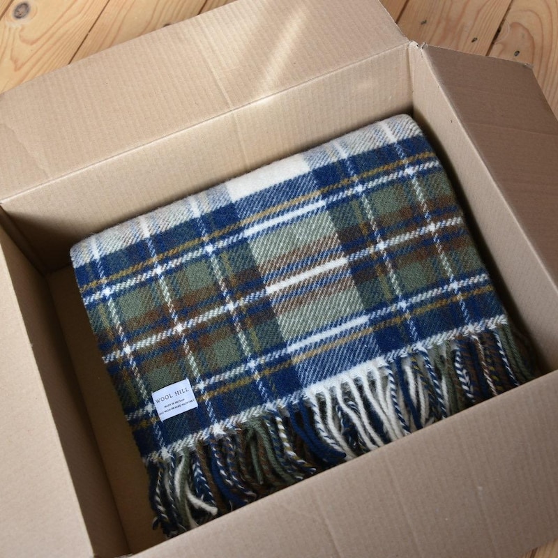 Tartan Blue Blanket - Etsy UK