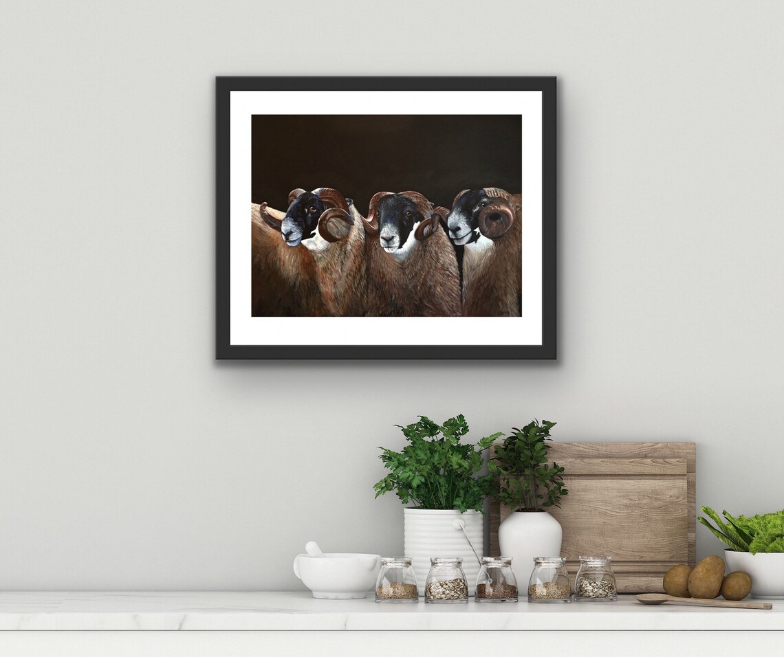 Blackface Ram Print sheep rams acrylic painting fine art | Etsy