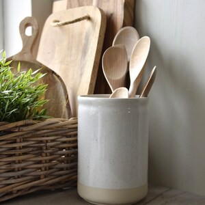 Scandi Kitchen Utensil Pot Grey White Vase Kitchen Utensil Holder ...