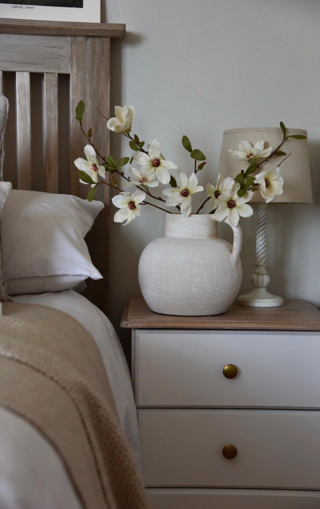 Magnolia Flowers and Stonebrook Vessel Vase| Handmade Arrangement ...