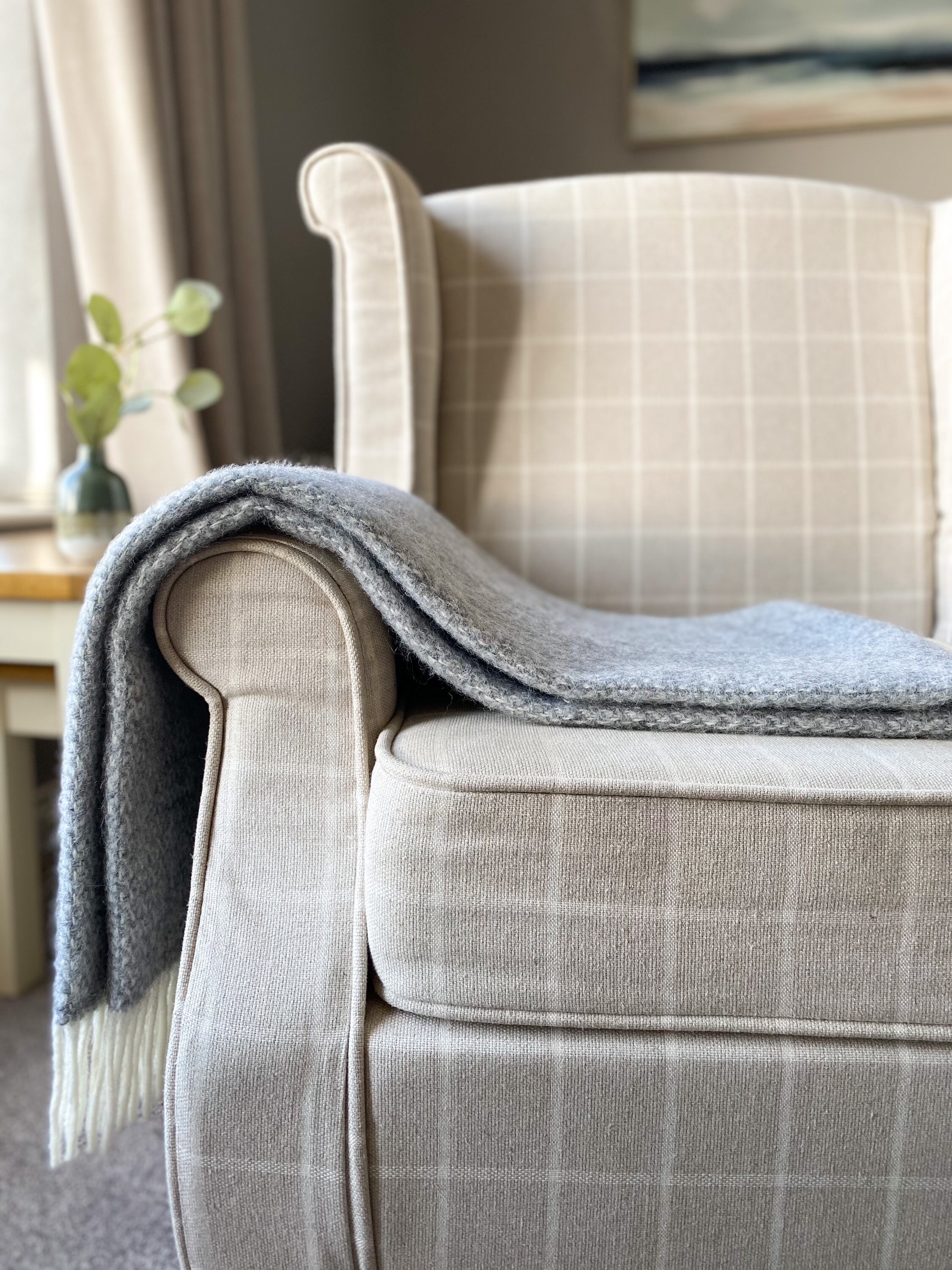 Grey Blue Wool Blanket 100% Wool Throw Pure New Wool - Etsy UK