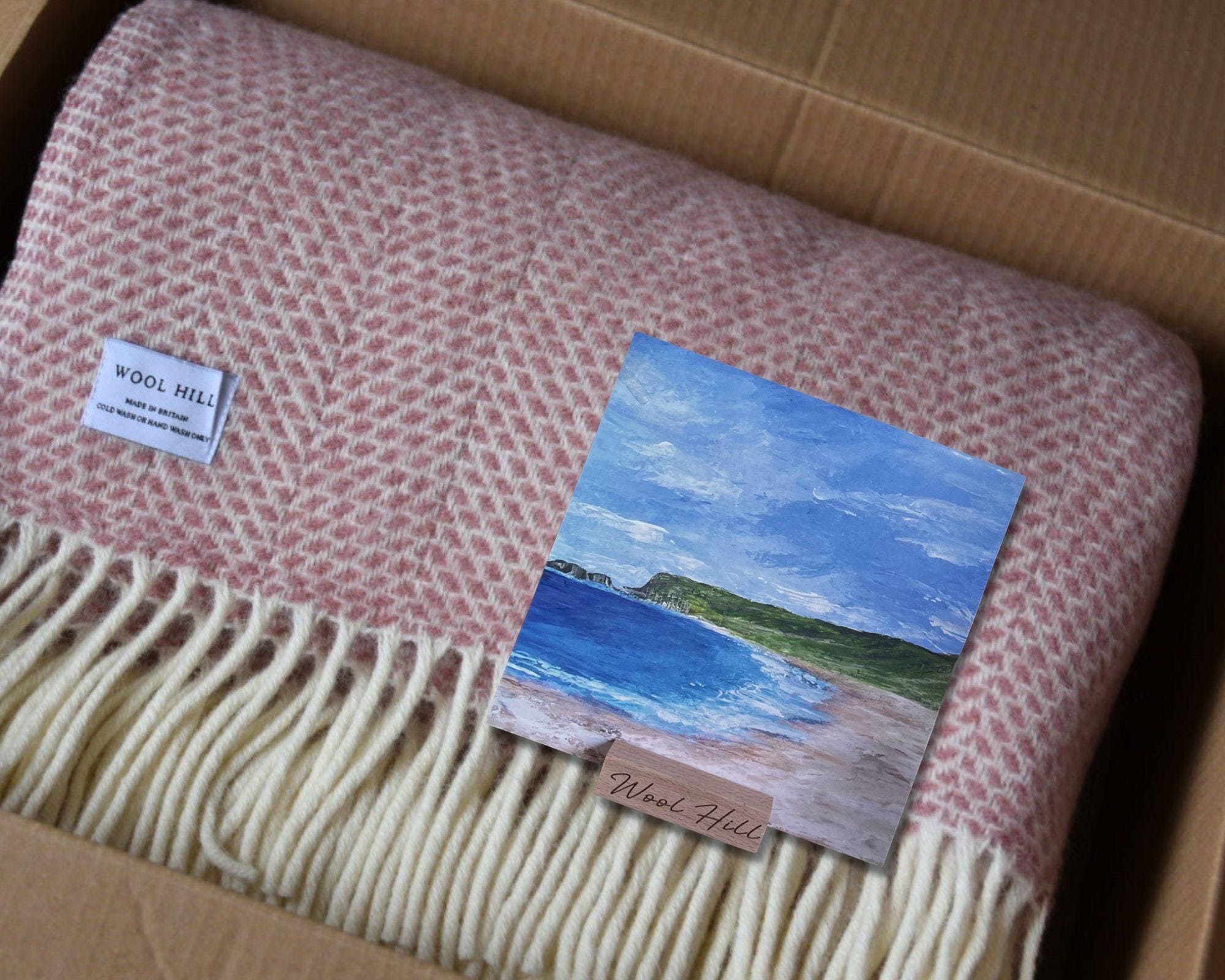 Salt and Sand Wool Throw Gift Set | Local Art Print| Large Pure New ...