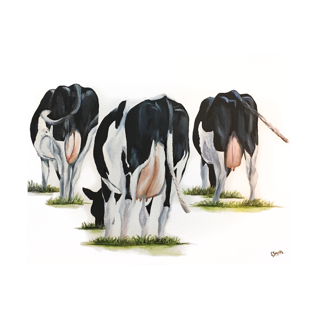 Cow Print, Friesian Cows, Holstein Cows,acrylic Painting PRINT, Dairy ...