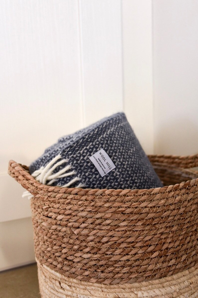 Grey Blue Wool Blanket 100% Wool Throw Pure New Wool - Etsy UK