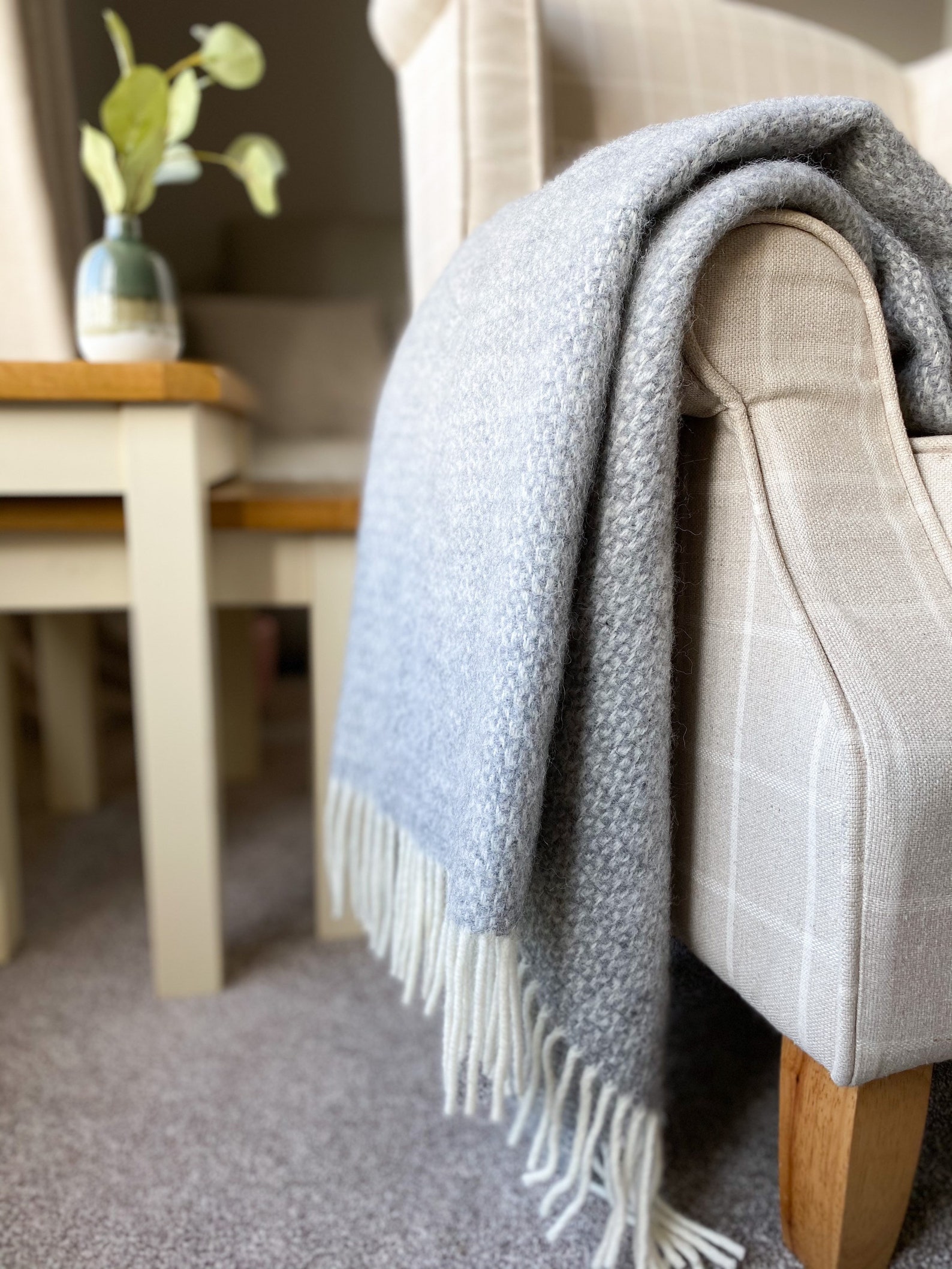 Grey Blue Wool Blanket 100% Wool Throw Pure New Wool - Etsy UK