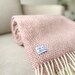 Petrol Blue Large Pure New Wool Throw Pink British Blanket Made in the ...