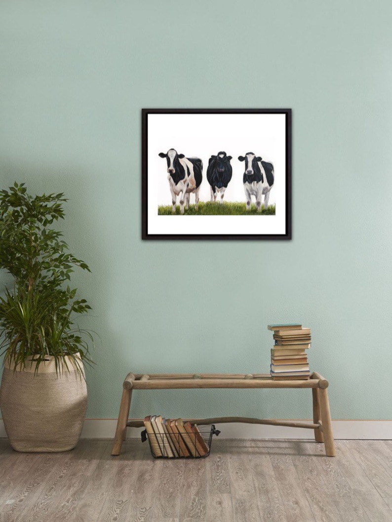 Holstein Cows, Friesian Cows, Acrylic Painting, Cow PRINT, Dairy Cows ...