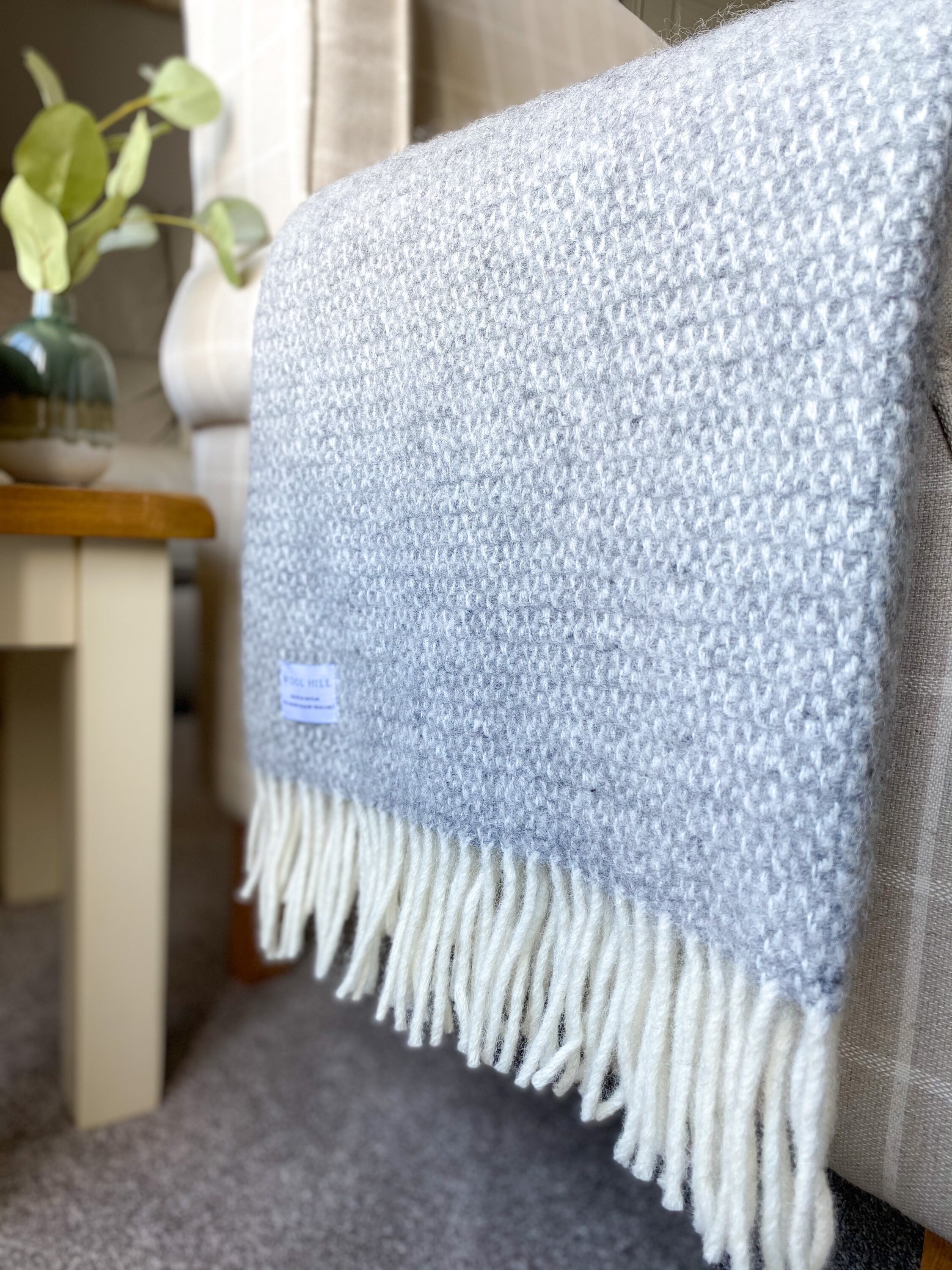 Grey Blue Wool Blanket 100% Wool Throw Pure New Wool - Etsy UK
