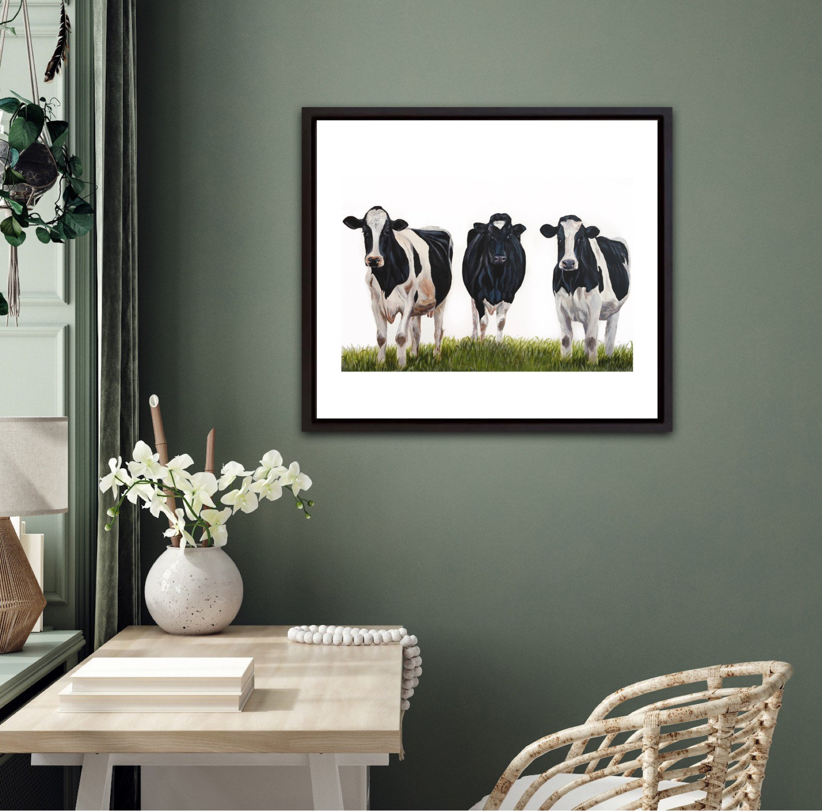 Holstein Cows, Friesian Cows, Acrylic Painting, Cow PRINT, Dairy Cows ...