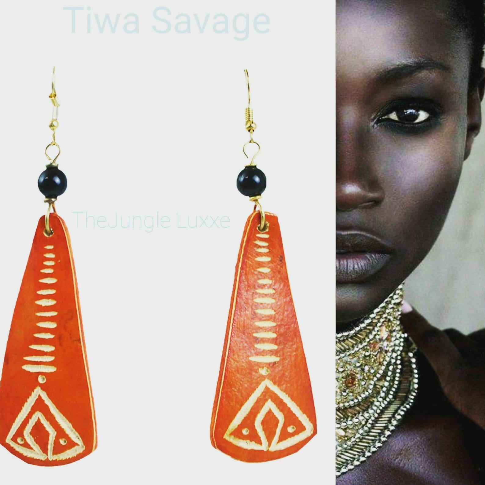 Handmade Earrings, Made in AFRICA Handcrafted Jewelry, Orange Earrings ...