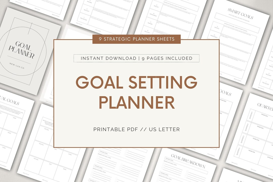 Goal Setting Daily Weekly Monthly Goal Setting Worksheet Habit Progress ...