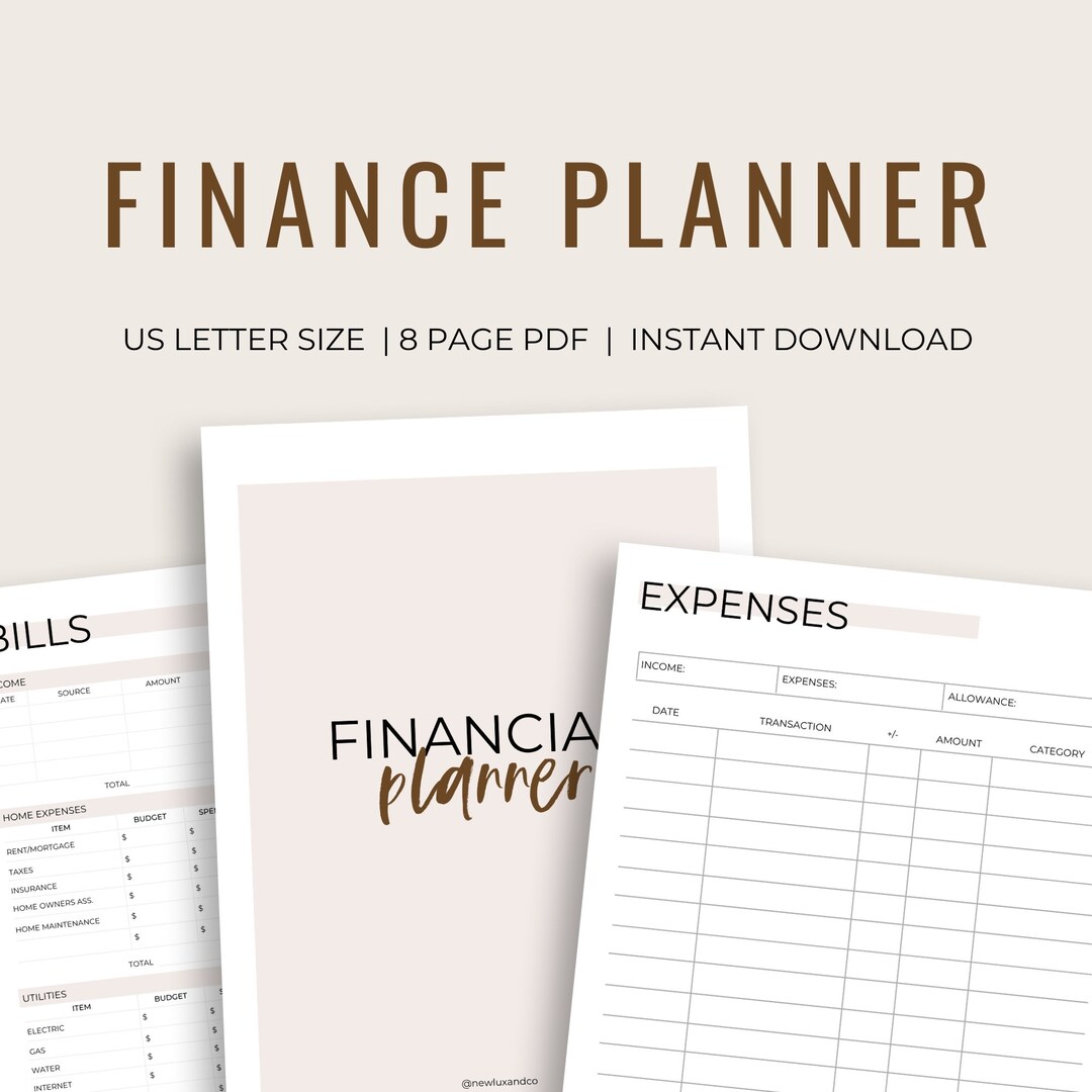 Finance Planner Printable Financial Journal Budget Planner - Etsy