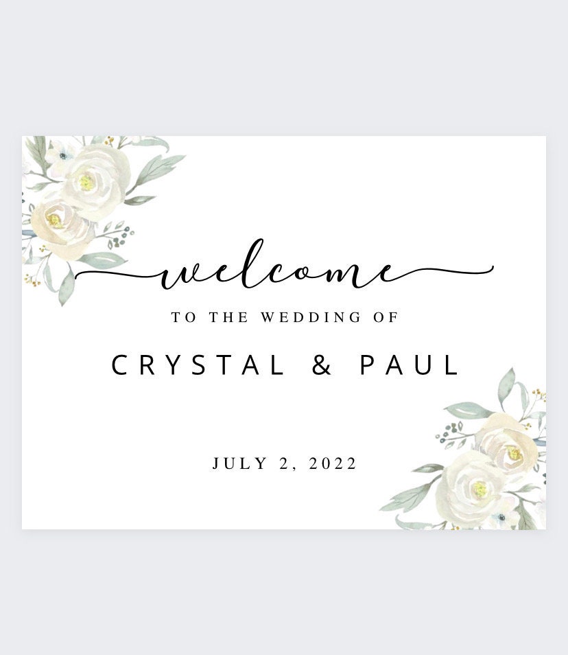 Editable Welcome Sign, Welcome Sign Template, Floral Welcome Sign, DIY ...
