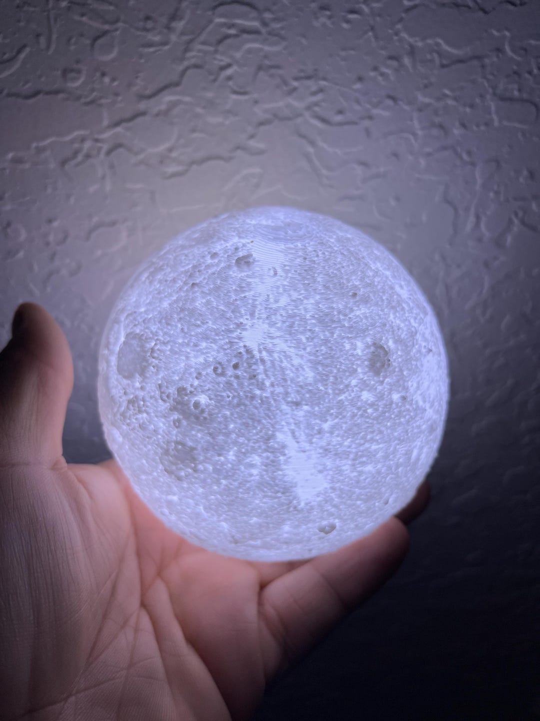 Moon Lamp With White LED Lights - Realistic Lunar Night Light for Home ...