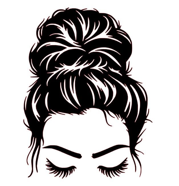 Glam Girl Messy Bun SVG: Hot Mess Mom Cut File (digital Download) - Etsy