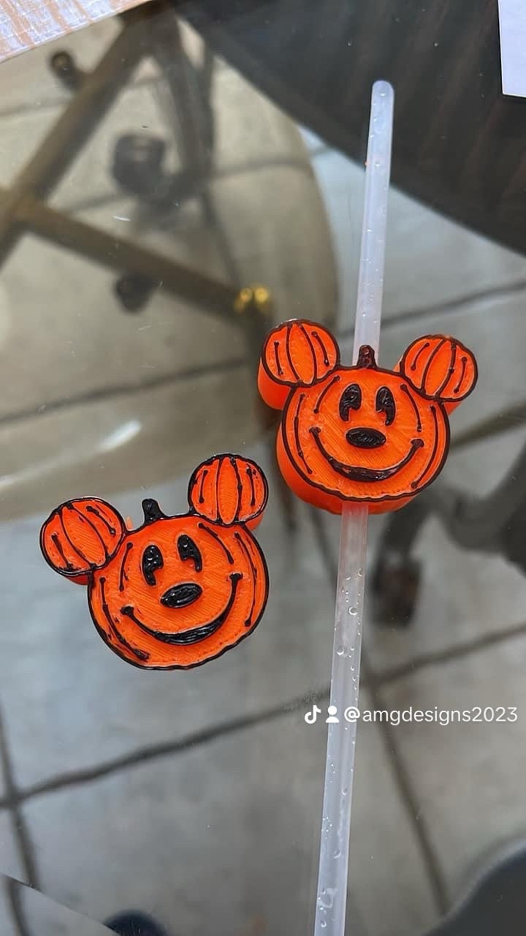 Mickey Mouse Ears Pumpkin Jack-o-lantern Straw Topper 3D - Etsy