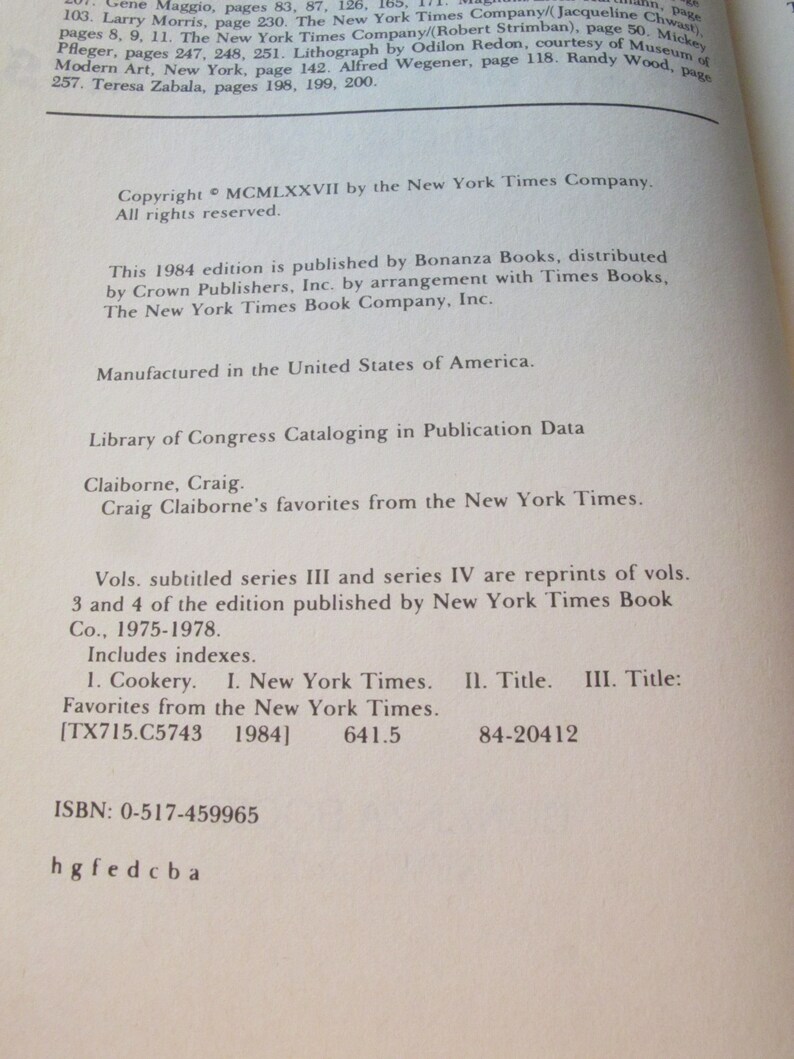 Craig Claibornes Favorites From the New York Times Series IV - Etsy