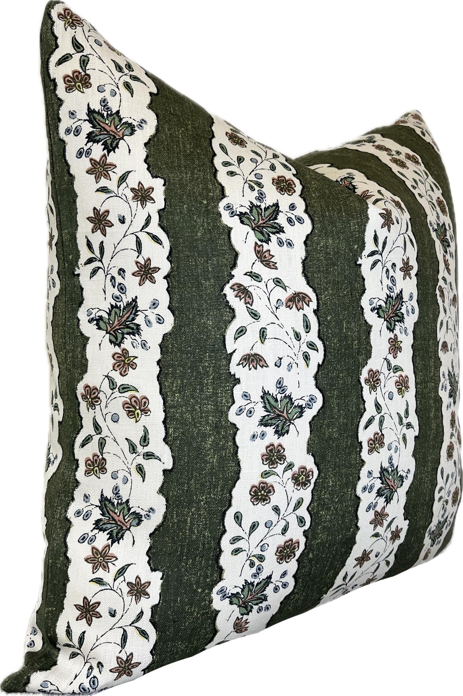 Michael Smith Jasper Red Oak Stripe Green Double Sided Cushion Cover ...
