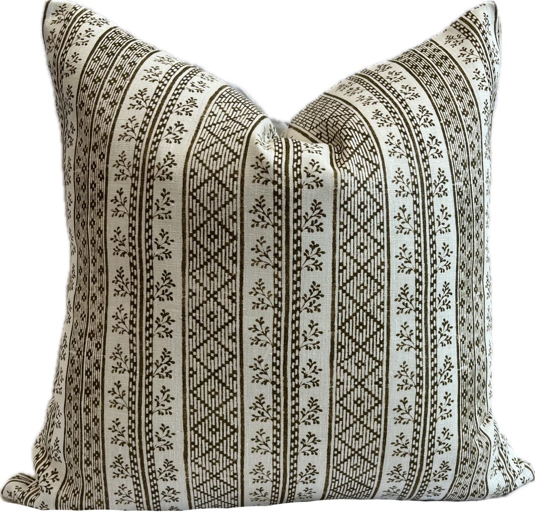 Michael Smith Jasper Fabrics DUTCH STRIPE Vison Double Sided Cushion ...
