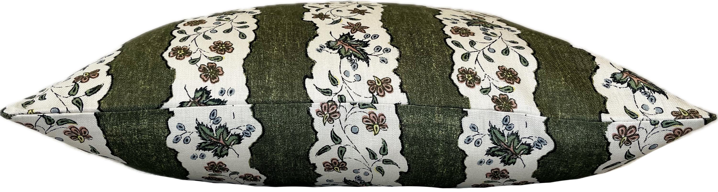 Michael Smith Jasper Red Oak Stripe Green Double Sided Cushion Cover ...