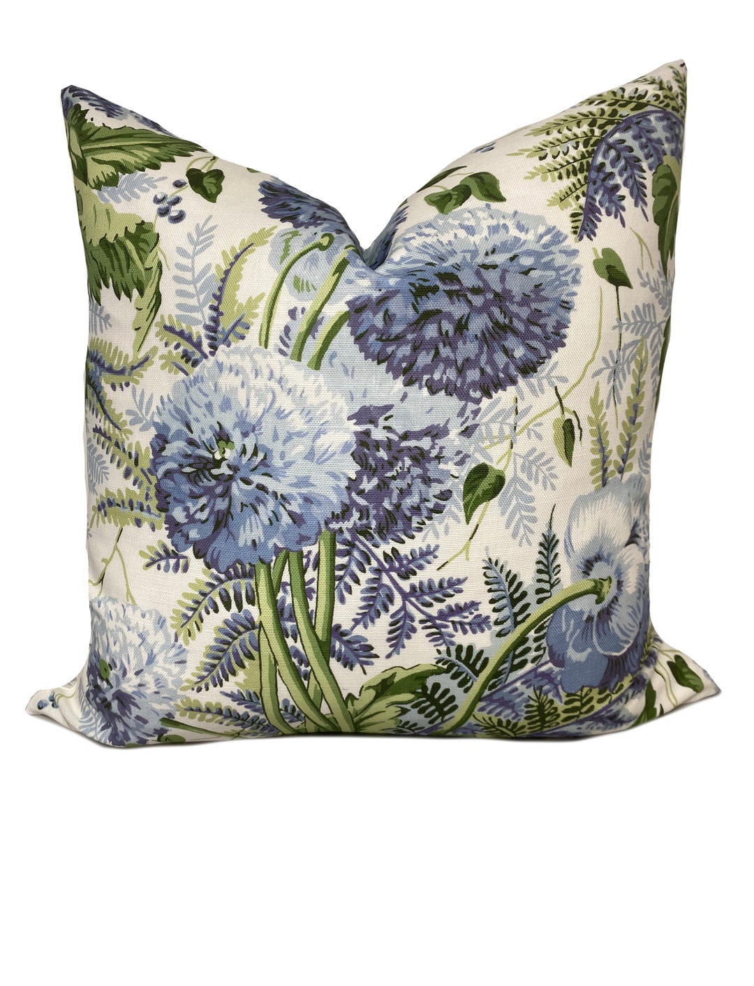 Thibaut DAHLIA Sky on White Devon Collection Cushion Cover Pillow Cover ...