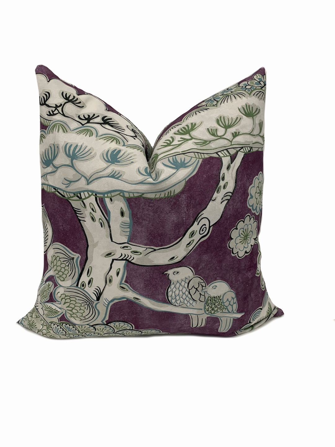 Thibaut Tree Nara Collection House Eggplant Cushion Cover Pillow Cover ...