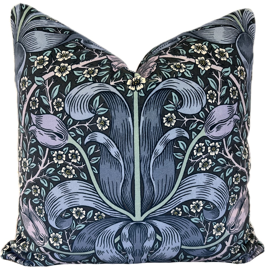William Morris Spring Thicket Midenight/lilac Cushion Cover Pillow ...