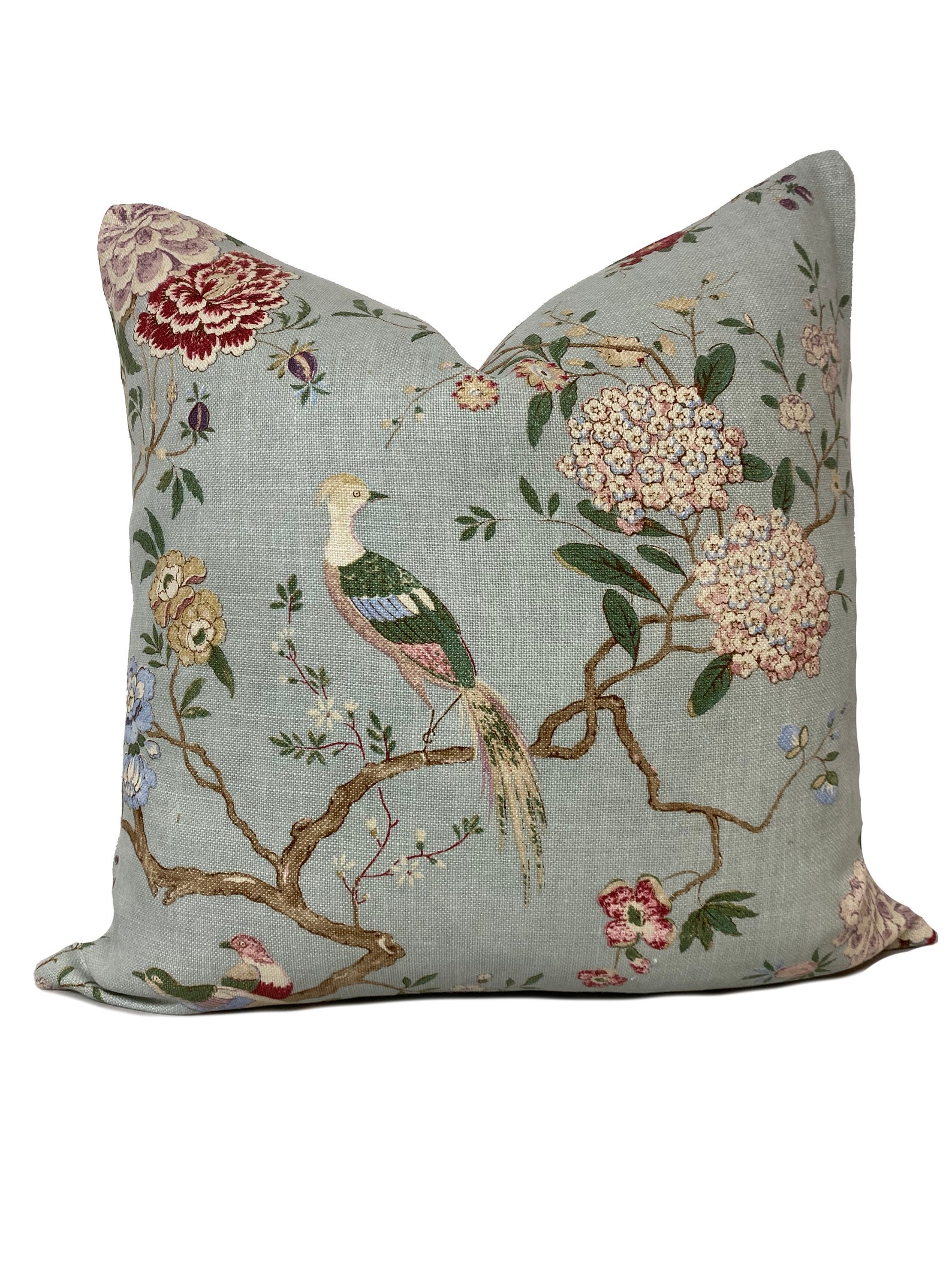 G.P & J Baker Oriental Bird Signature Eau De Nil Double Sided Cushion ...