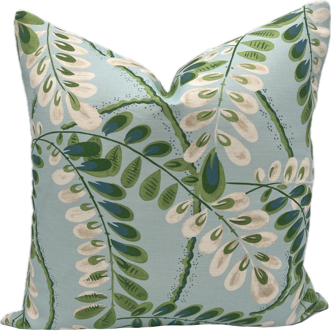 Thibaut Augusta Turquoise Double Sided Cushion Cover Pillow Cover - Etsy