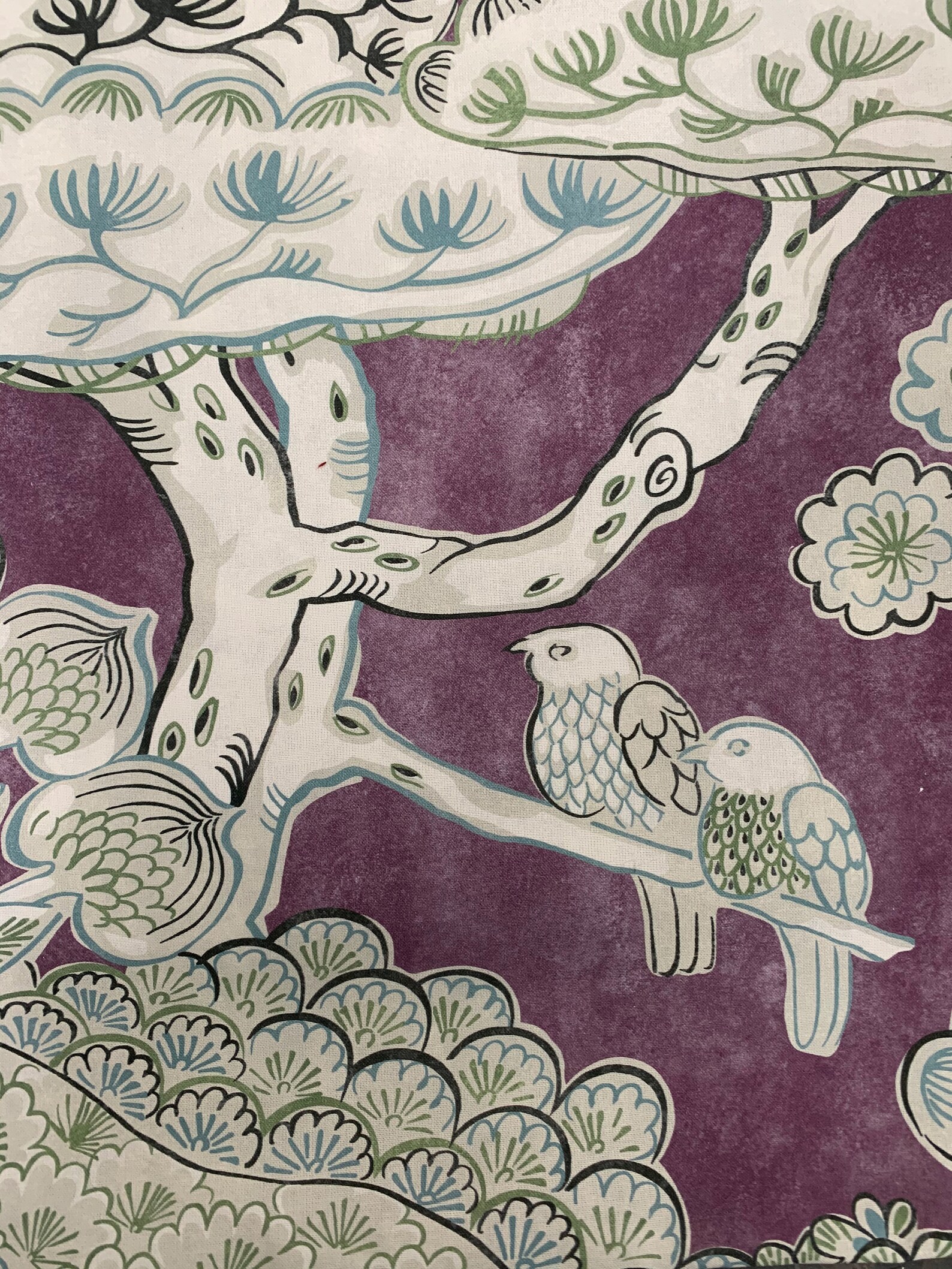 Thibaut Tree Nara Collection House Eggplant Cushion Cover - Etsy