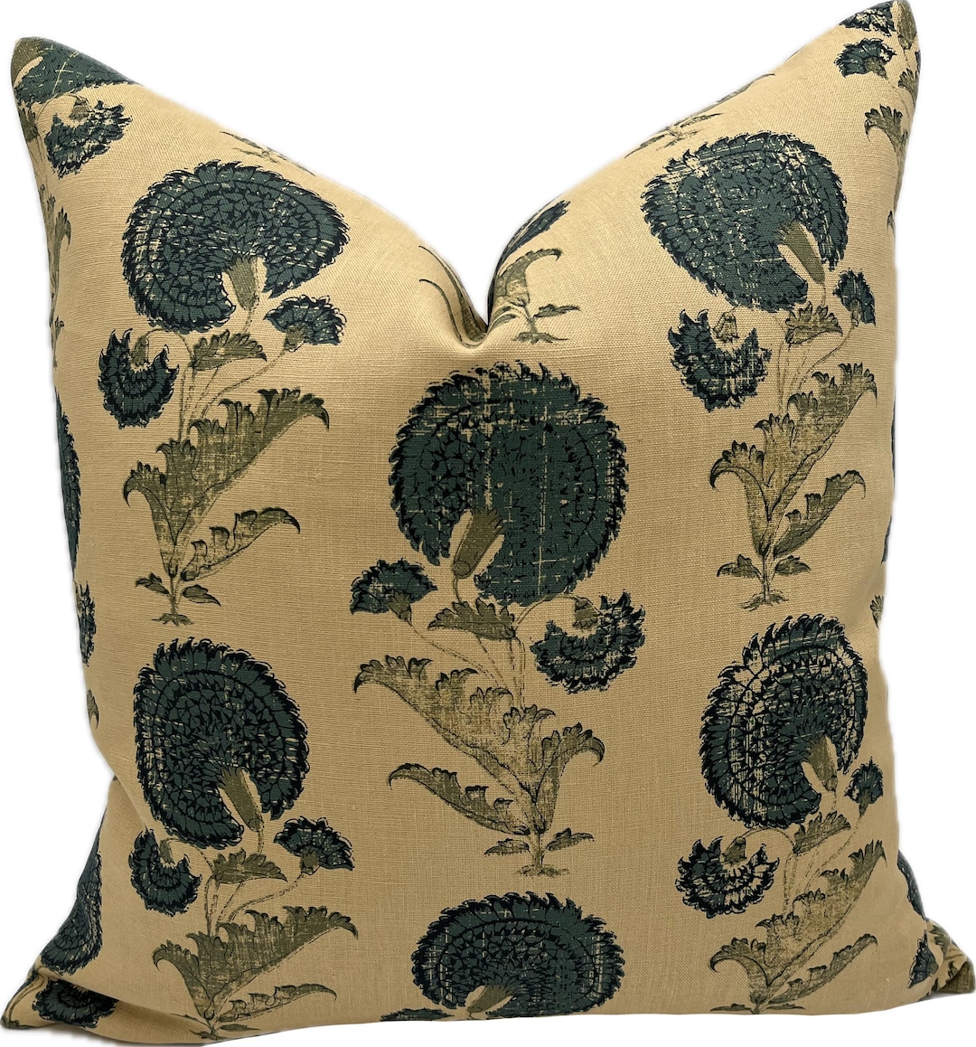 Michael Smith Jasper Indian Flower Blue Double Sided Cushion Cover ...