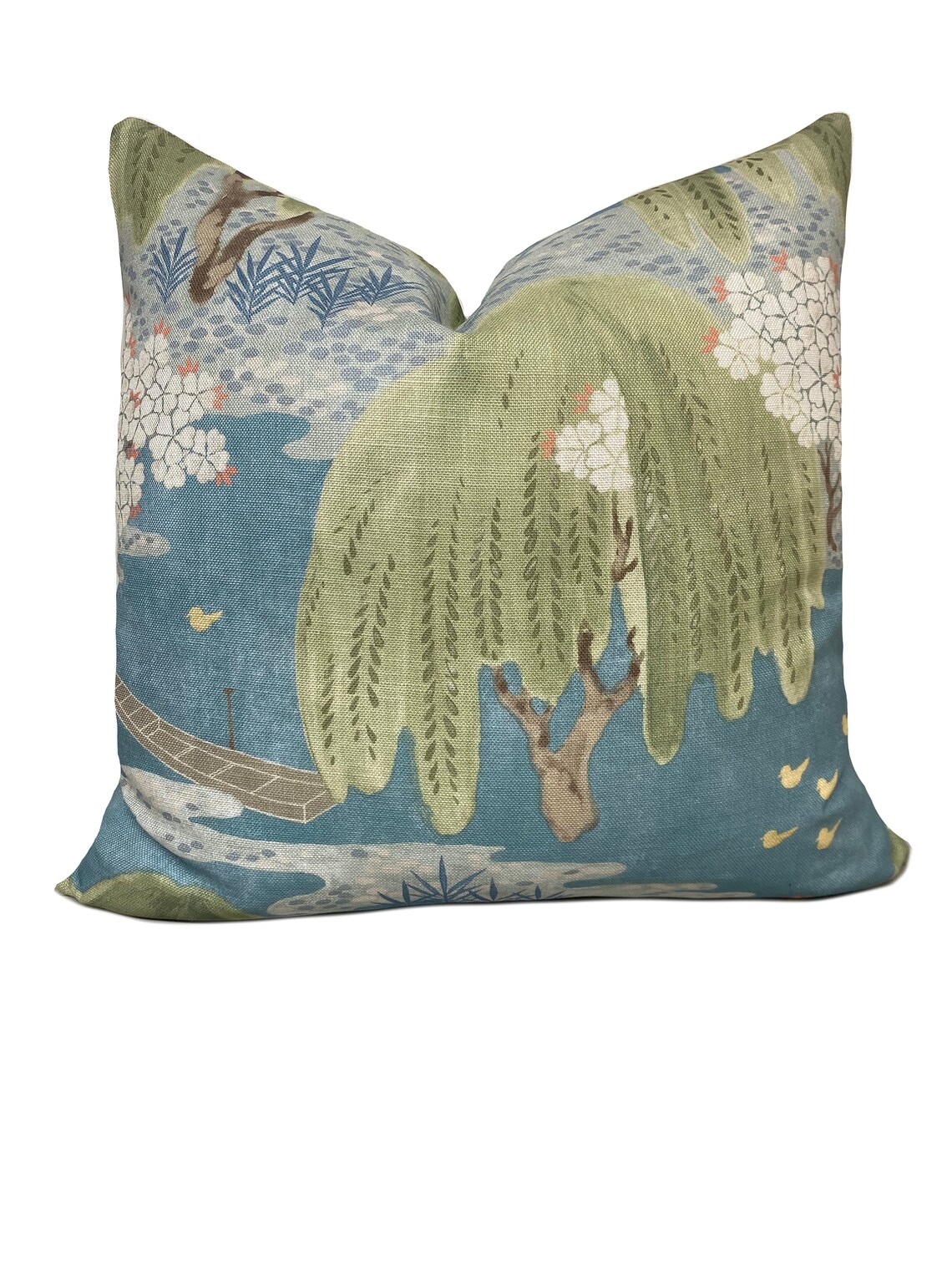 Thibaut 'WILLOW TREE' Willow Tree Collection Turquoise Cushion Cover ...