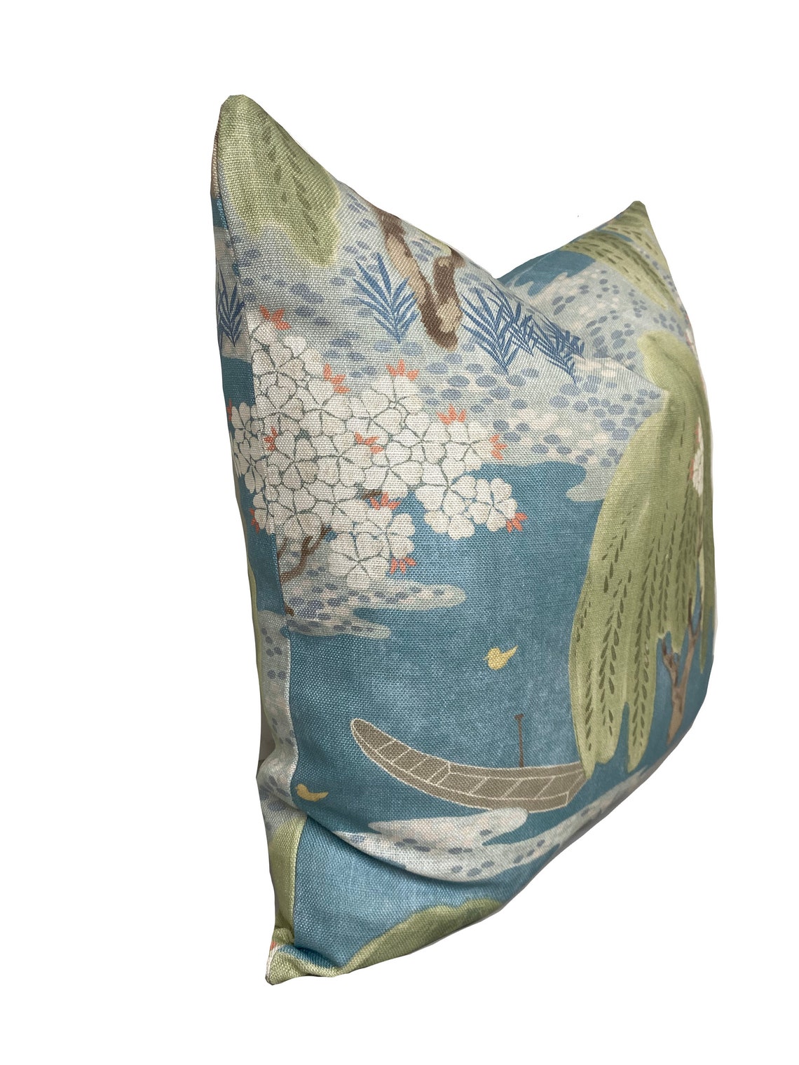 Thibaut 'WILLOW TREE' Willow Tree Collection Turquoise Cushion Cover ...