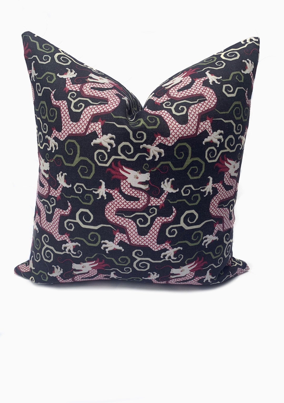Schumacher Bixi Dragon Black And Red Cushion Cover Pillow Cover Double