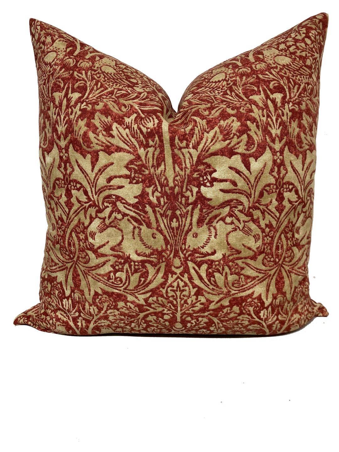 William Morris & Co Ben Pentreath 'brer Rabbit' Red / Hemp Cushion ...