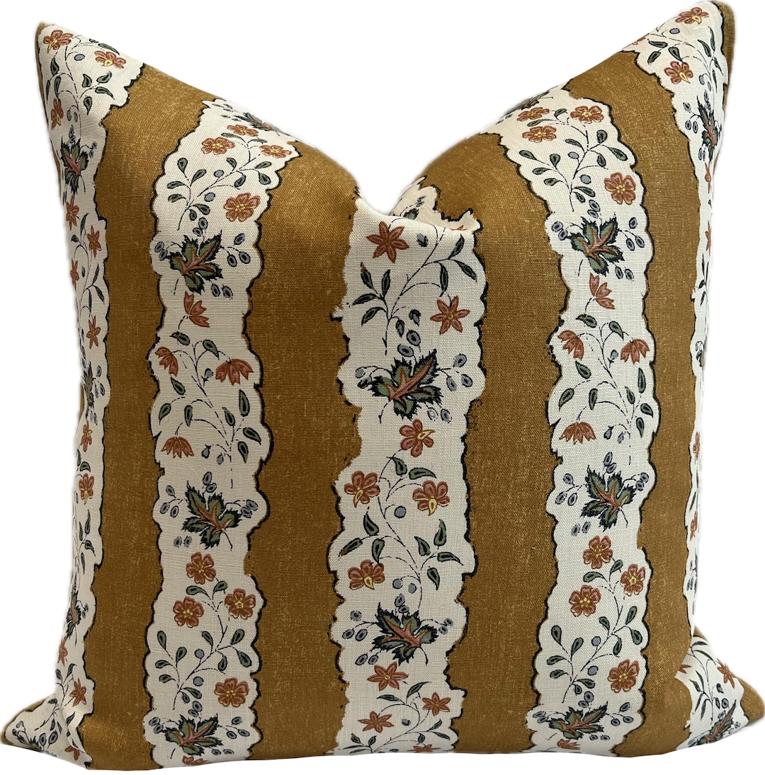 Michael Smith Jasper Red Oak Stripe Saffron Double Sided Cushion Cover ...