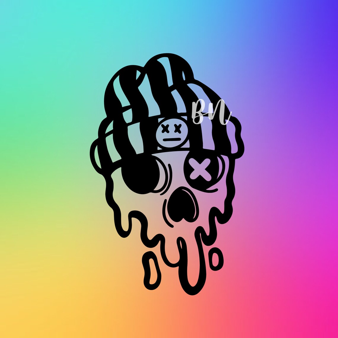 Drippy Skeleton Skull Creepy Vinyl Decal Sticker | Etsy