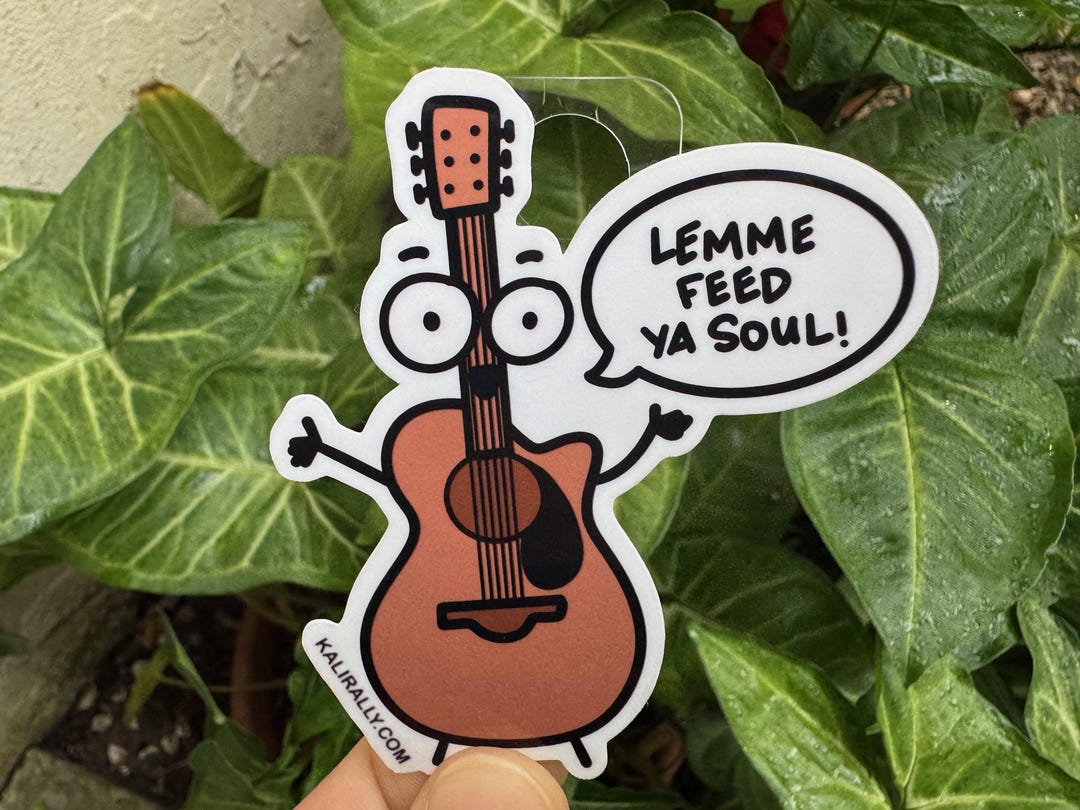 Acoustic Guitar Sticker Guitarist Music Sticker for Musician Singer ...