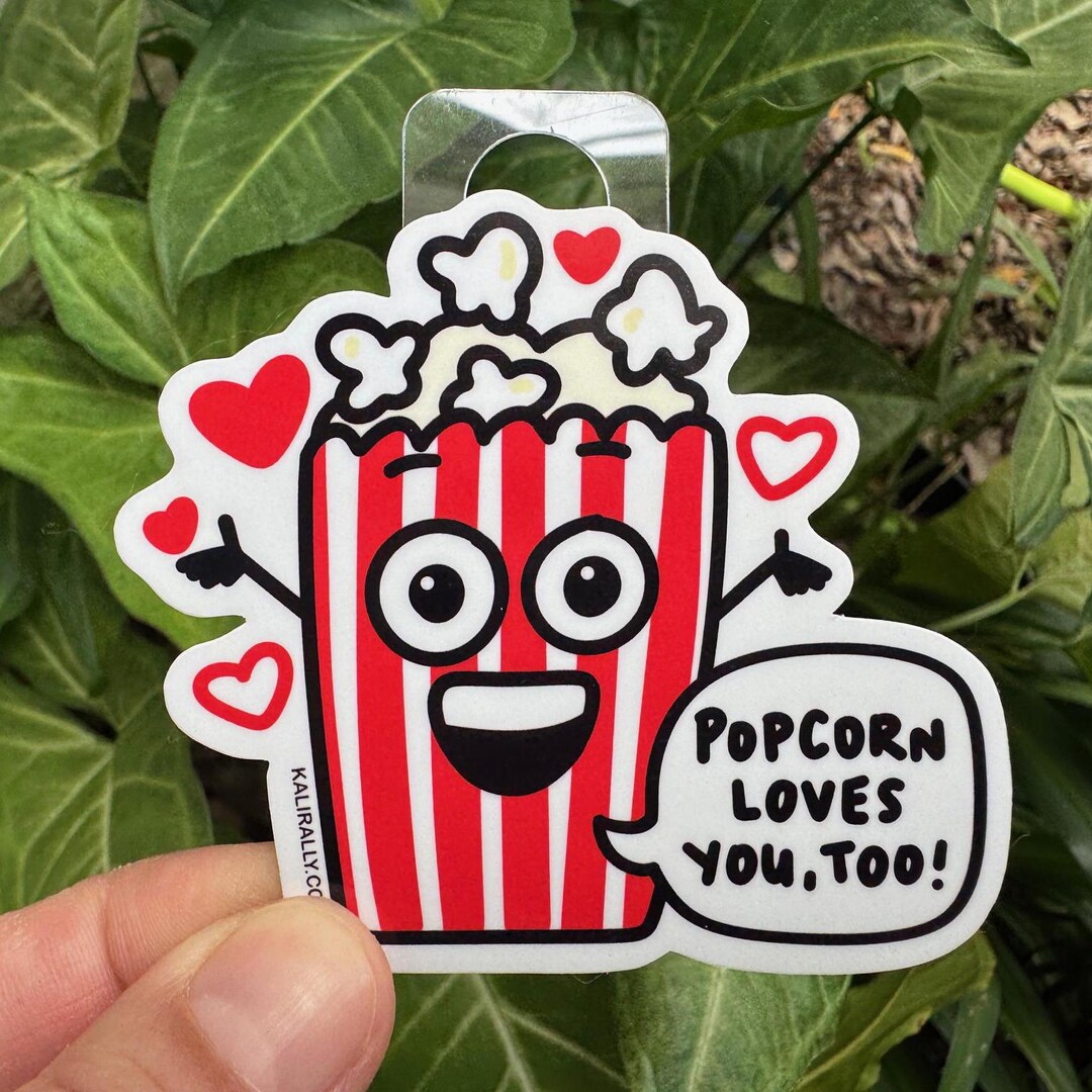 Popcorn Sticker Funny Food Sticker Pack Foodie Love Food Gift Cooking ...