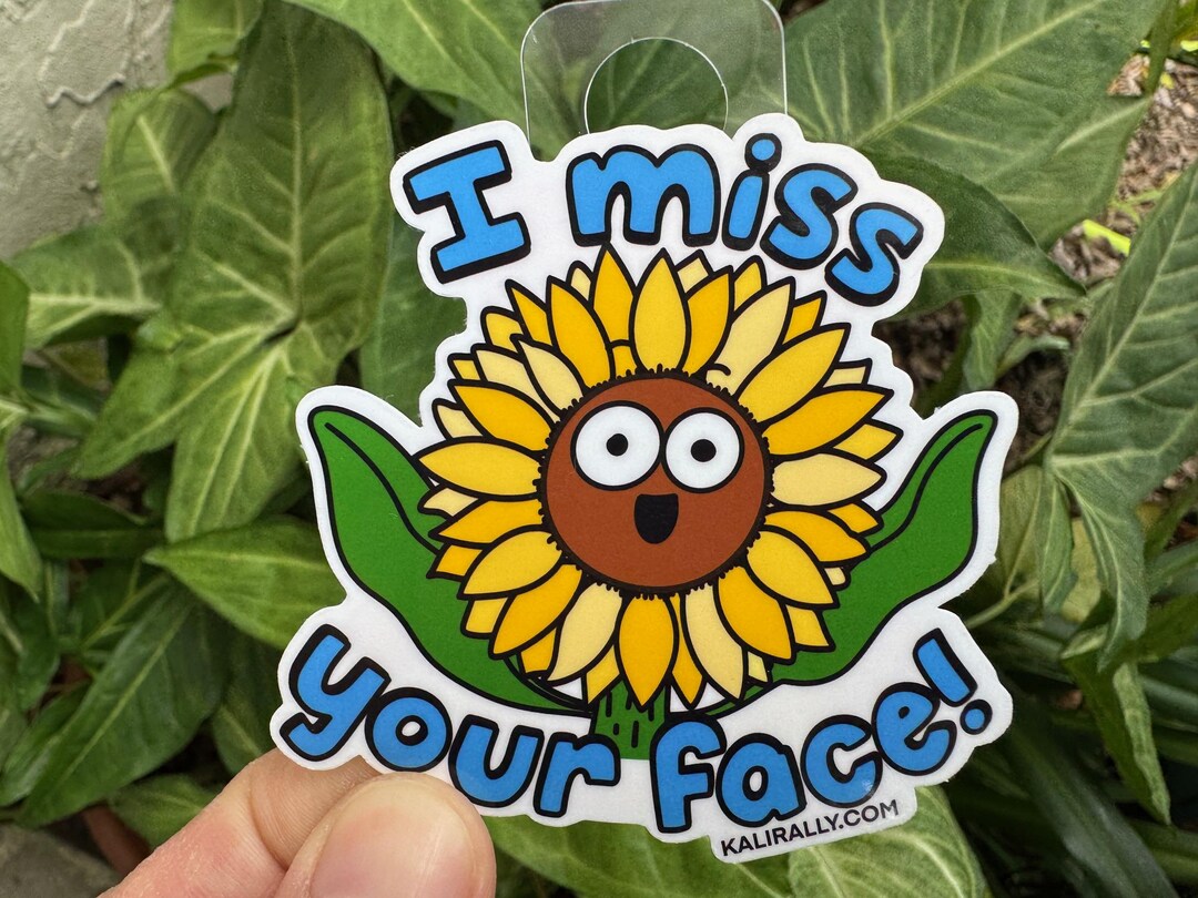 I Miss You Sticker Love You Sticker Sunflower Funny Flower Vinyl Decal ...