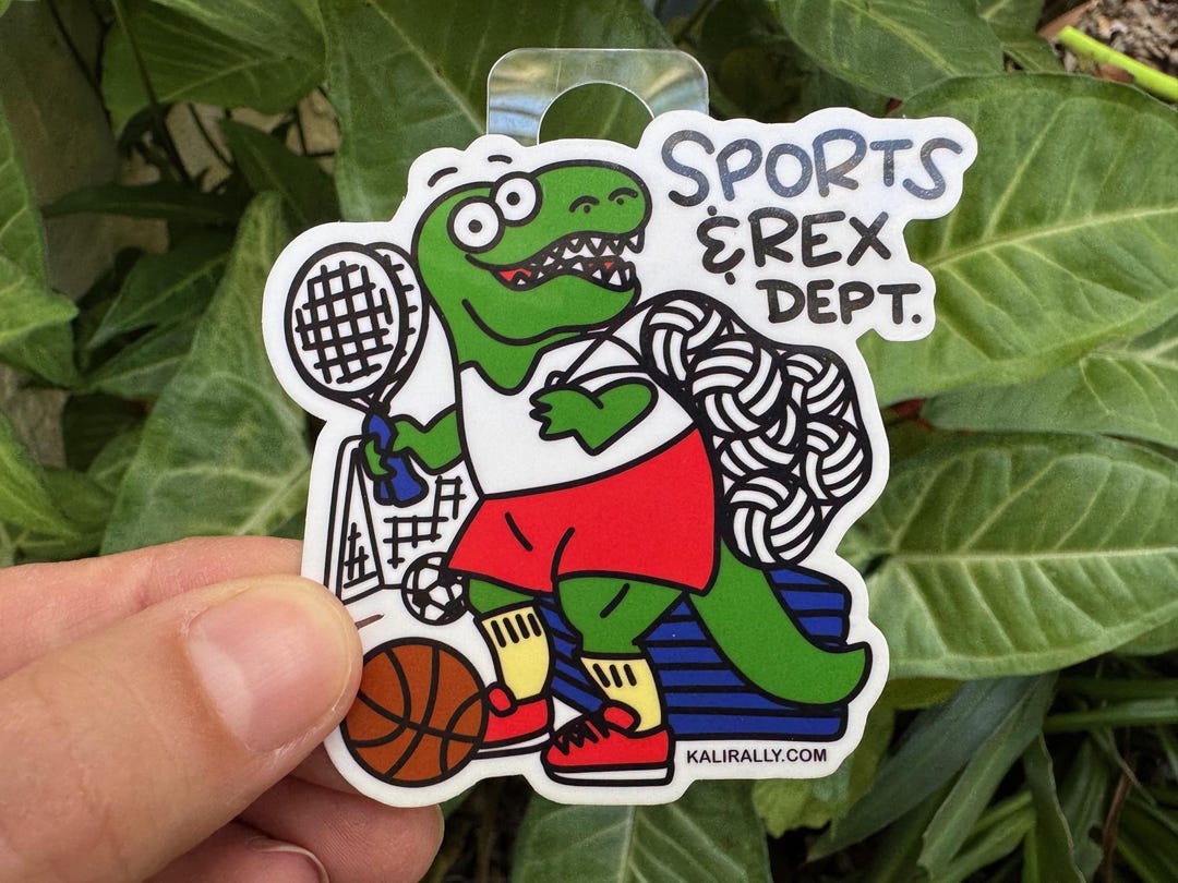 Funny Gym Teacher Sticker Sports and Rec Sticker Dinosaur Pun Sticker ...
