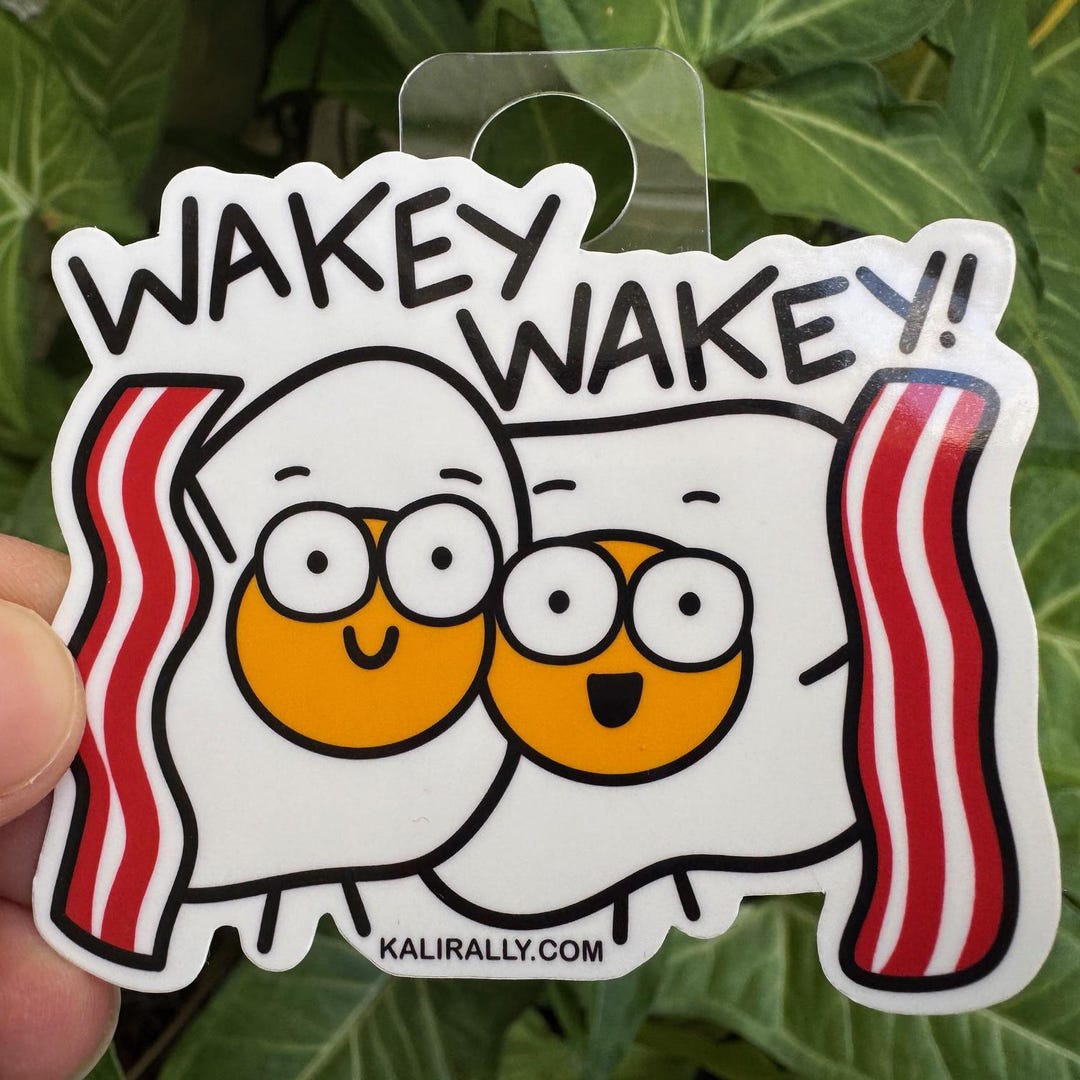 Wakey Wakey, Eggs and Bakey Sticker Funny Food Sticker Pack Foodie ...