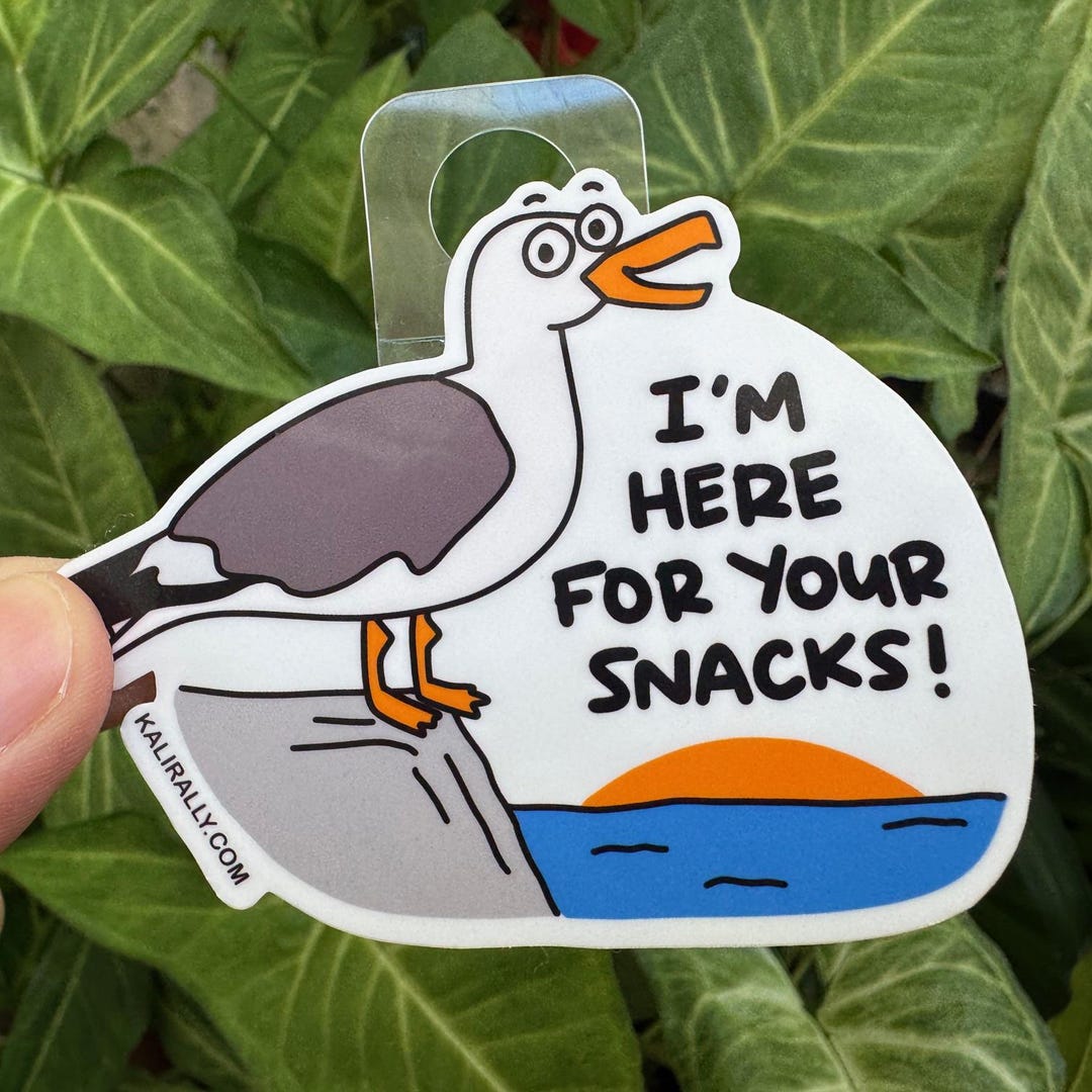 Funny Snacks Sticker Pack Seagull Foodie Love Food Gift Cooking Decal ...