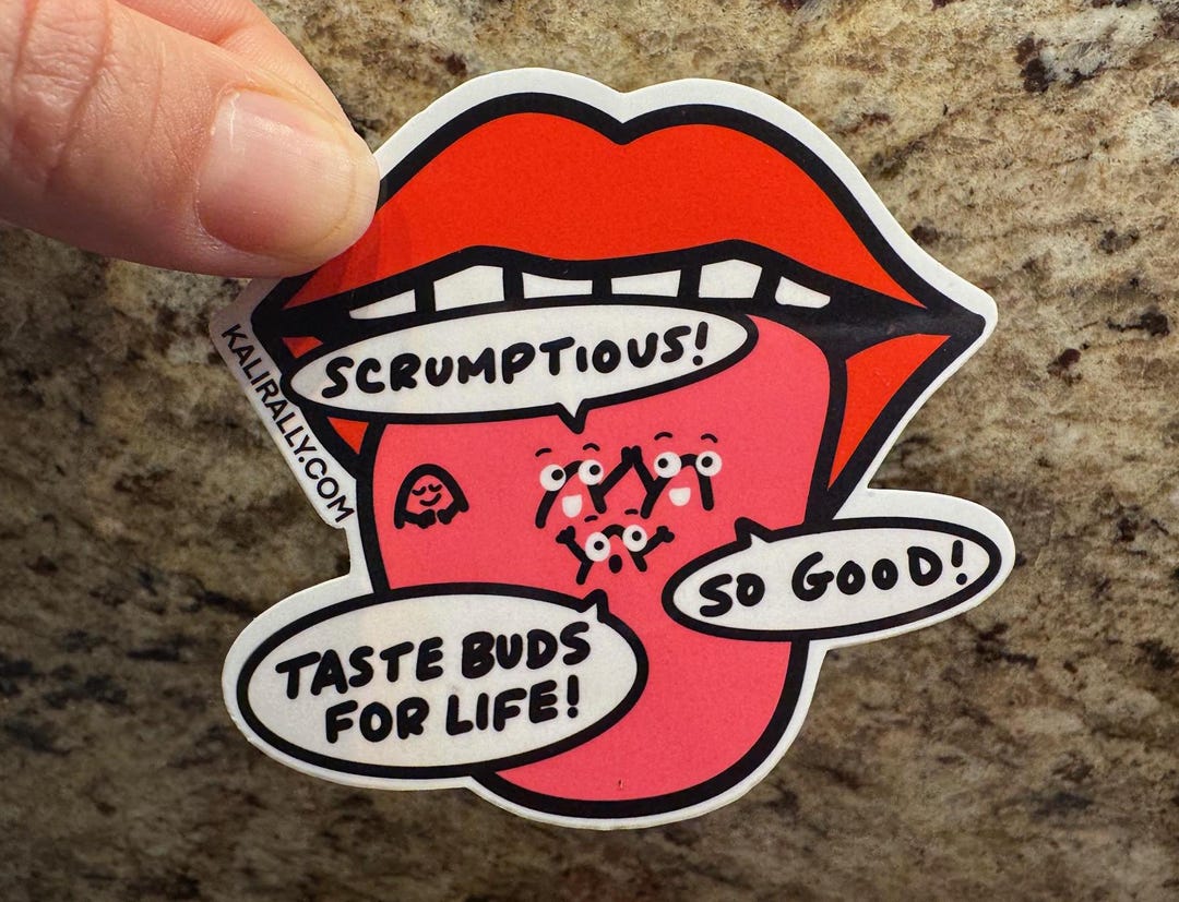 Weird Food Sticker Taste Buds Sticker Food Scientist Gift Quirky Vinyl ...
