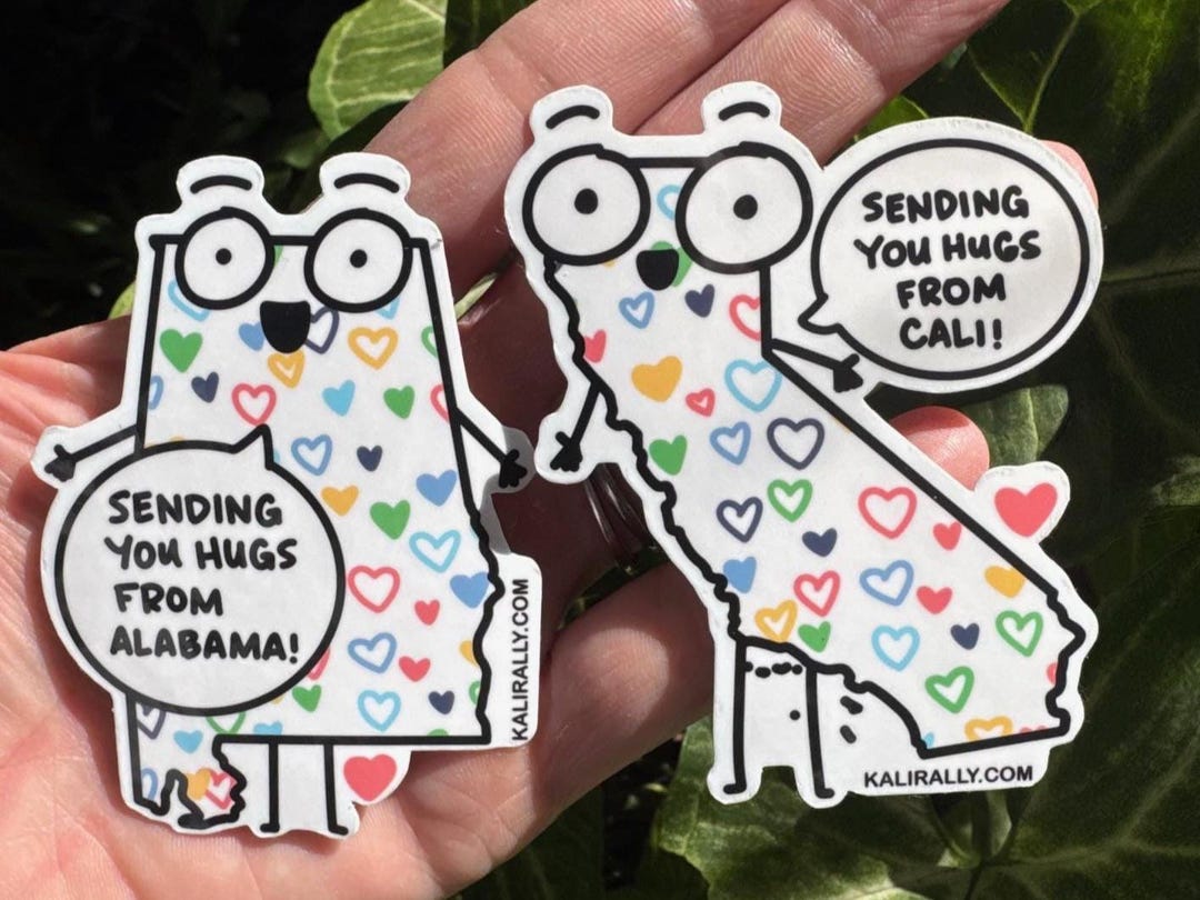Sending Hugs Stickers Sending You Hugs Decal State Stickers Vinyl ...